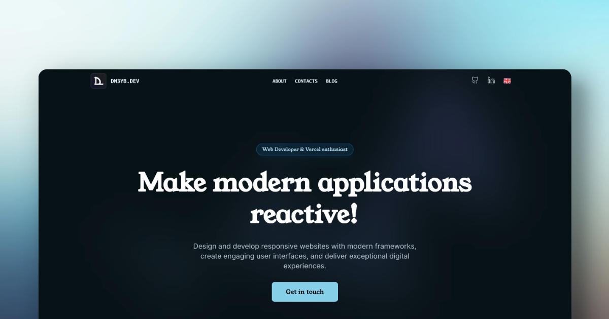 Dmitry Bobryshev - Web Developer